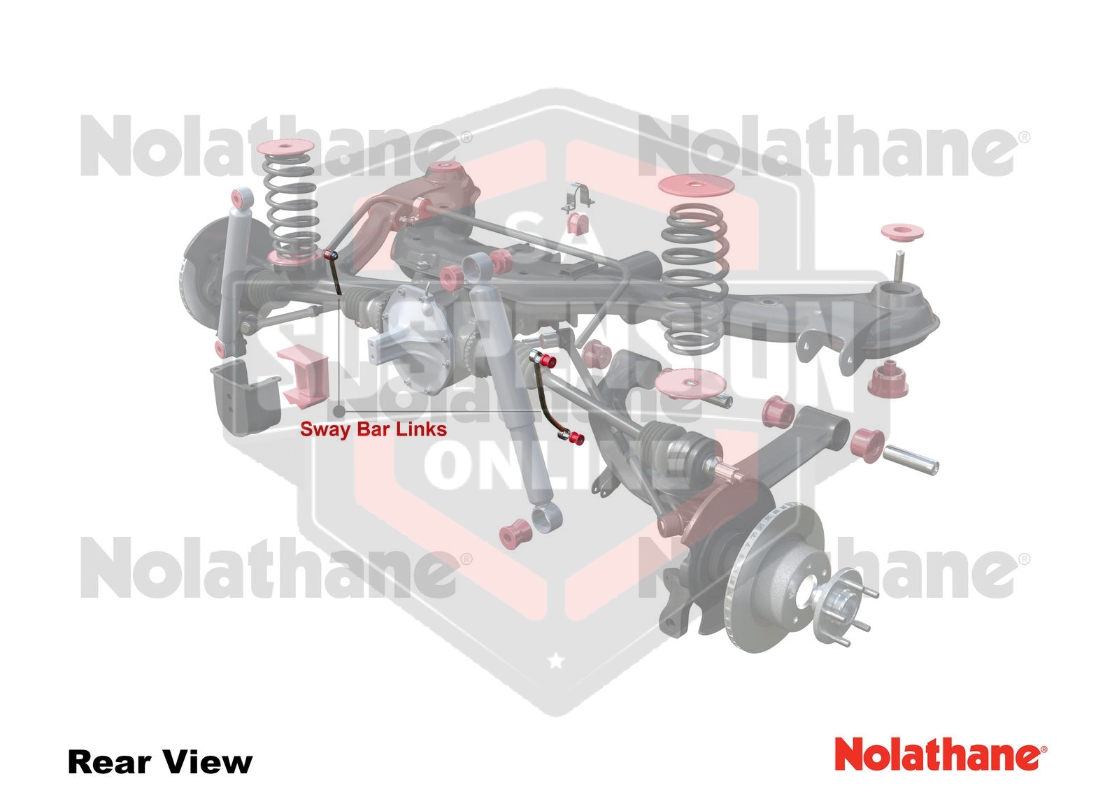 Sway Bar Link (Link/Coupling Rod- stabilizer bar) fits rear - Nolathane