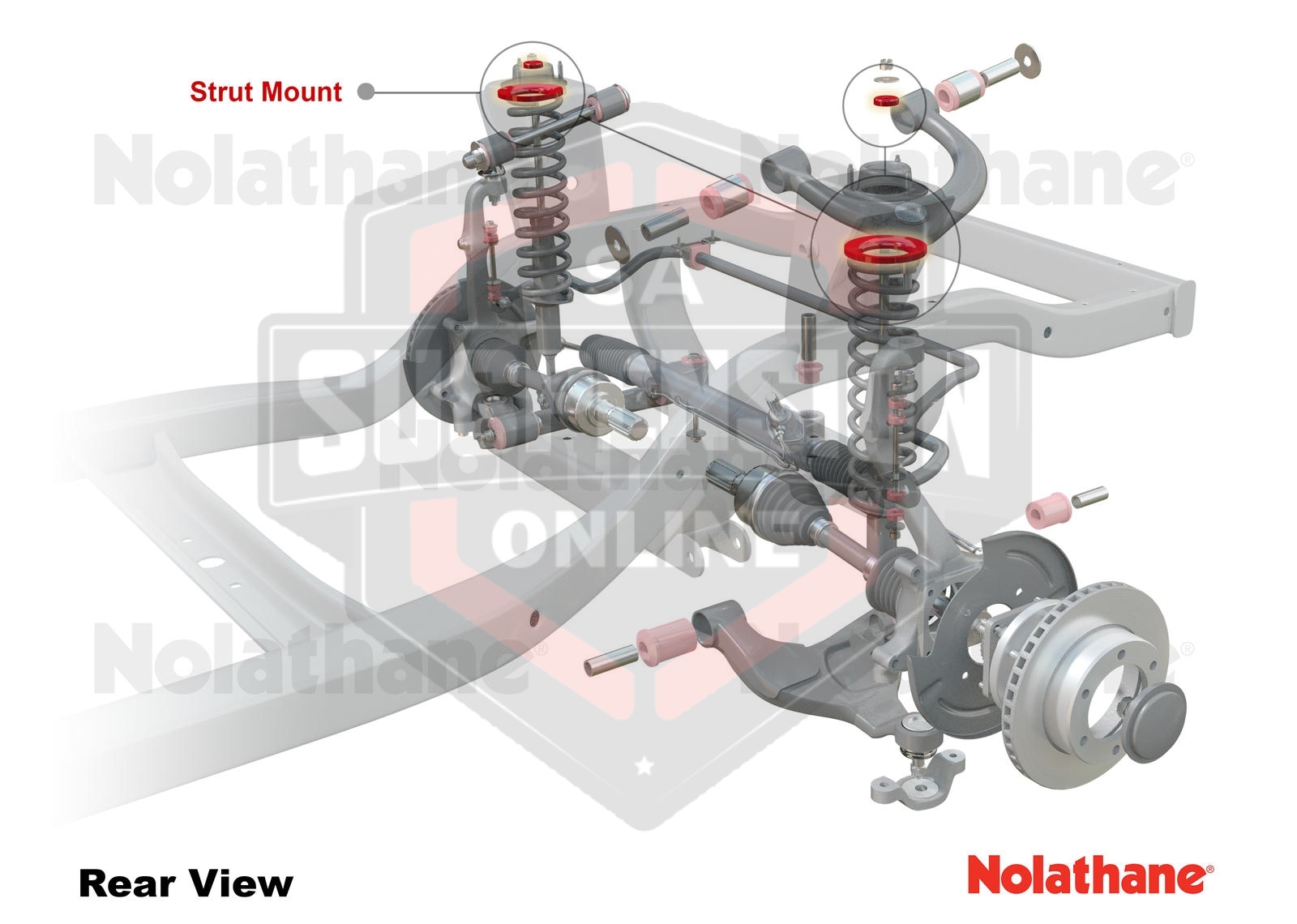 Strut Mount - Bushing Kit (Mounting Set- suspension strut support mount ...