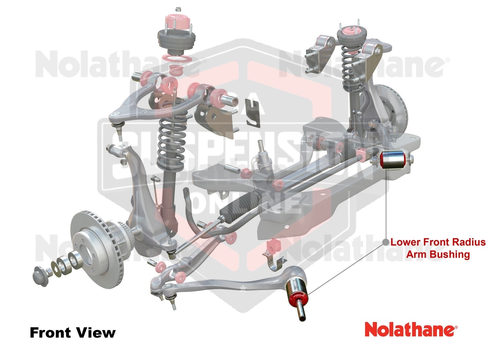 Radius Arm Lower - Bushing Kit (Bush- radius arm) - Nolathane