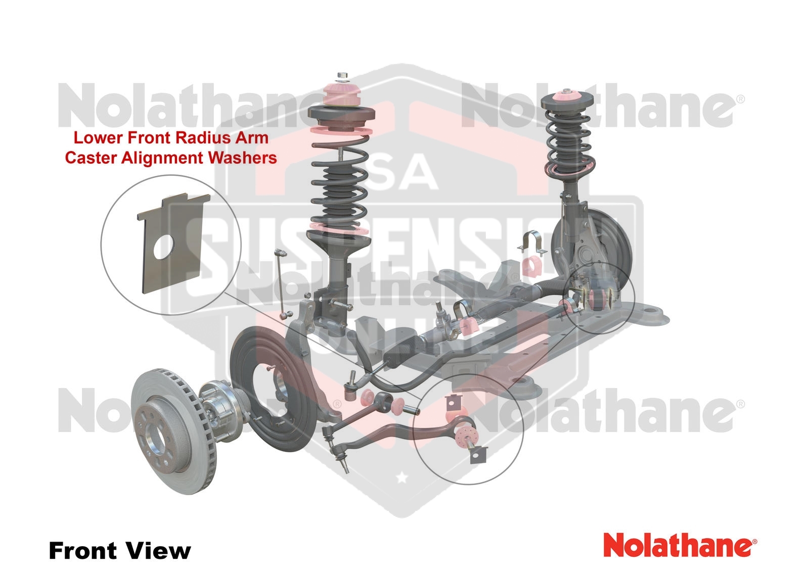 Radius Arm Lower - Washer Kit (Bush- radius arm) - Nolathane
