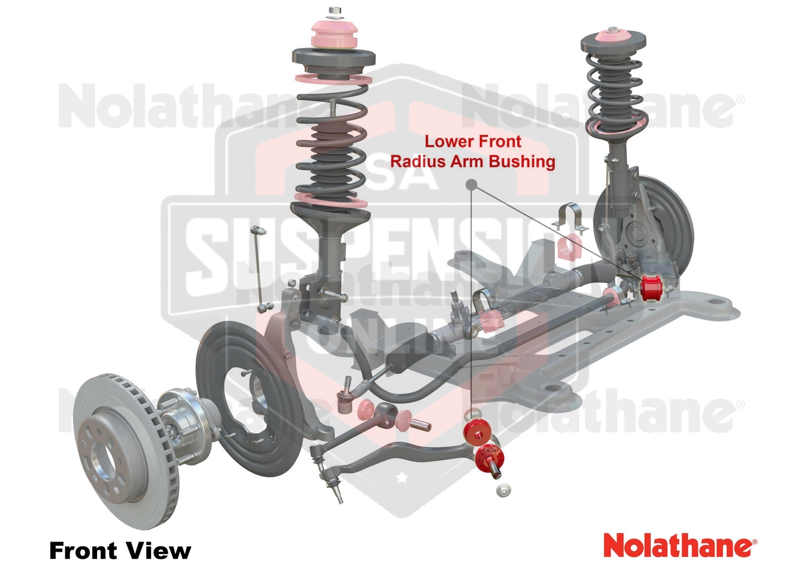 Radius Arm Lower - Bushing Kit (Bush- radius arm) - Nolathane