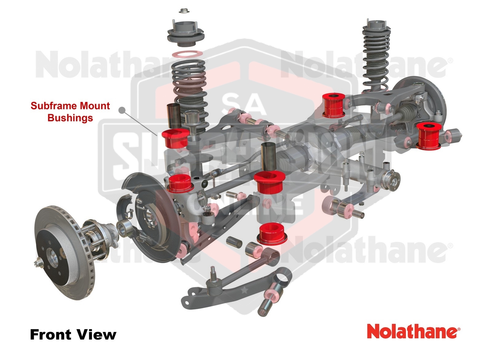 Subframe - Bushing Kit (Mounting- support frame/subframe) fits rear ...