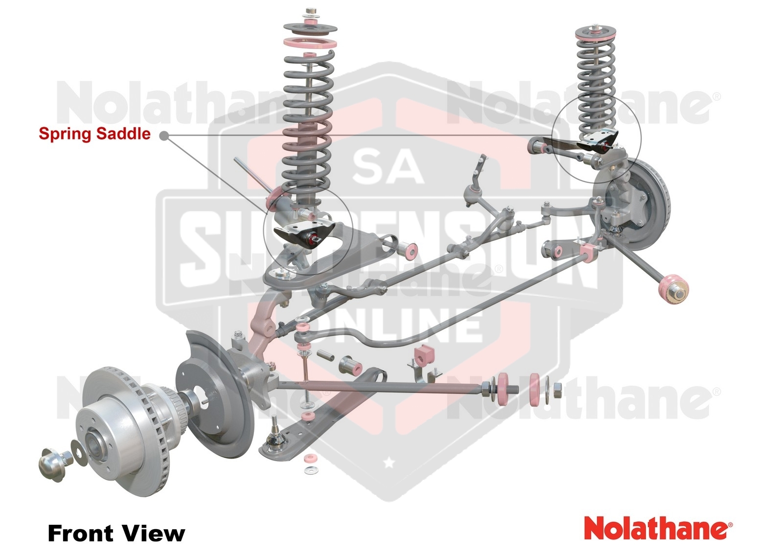 Spring Saddle - Kit (2x Coil Springs SADDLE) - Nolathane